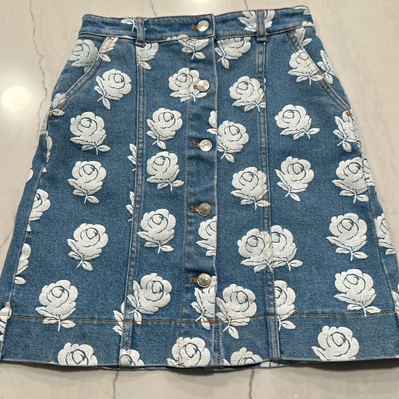 Kenzo | Skirts | Kenzo Floral Denim Skirt | Poshmark